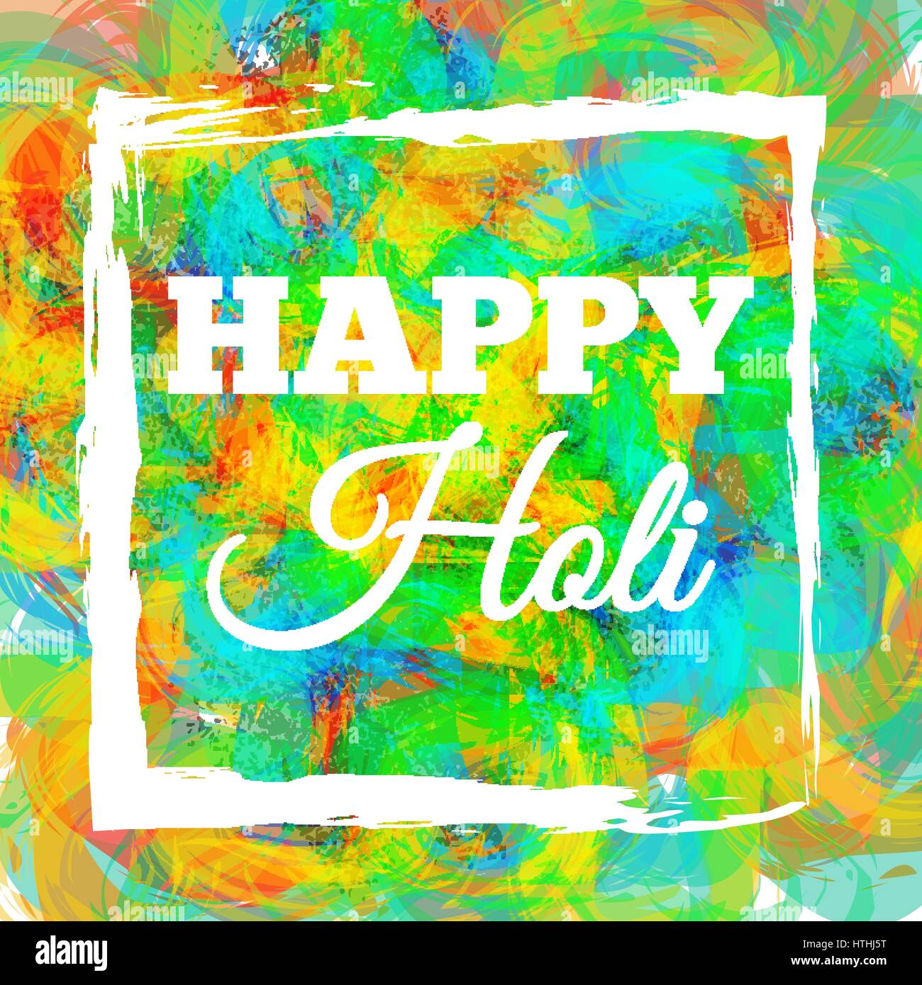Happy Holi spring festival of colors greeting vector background with ...