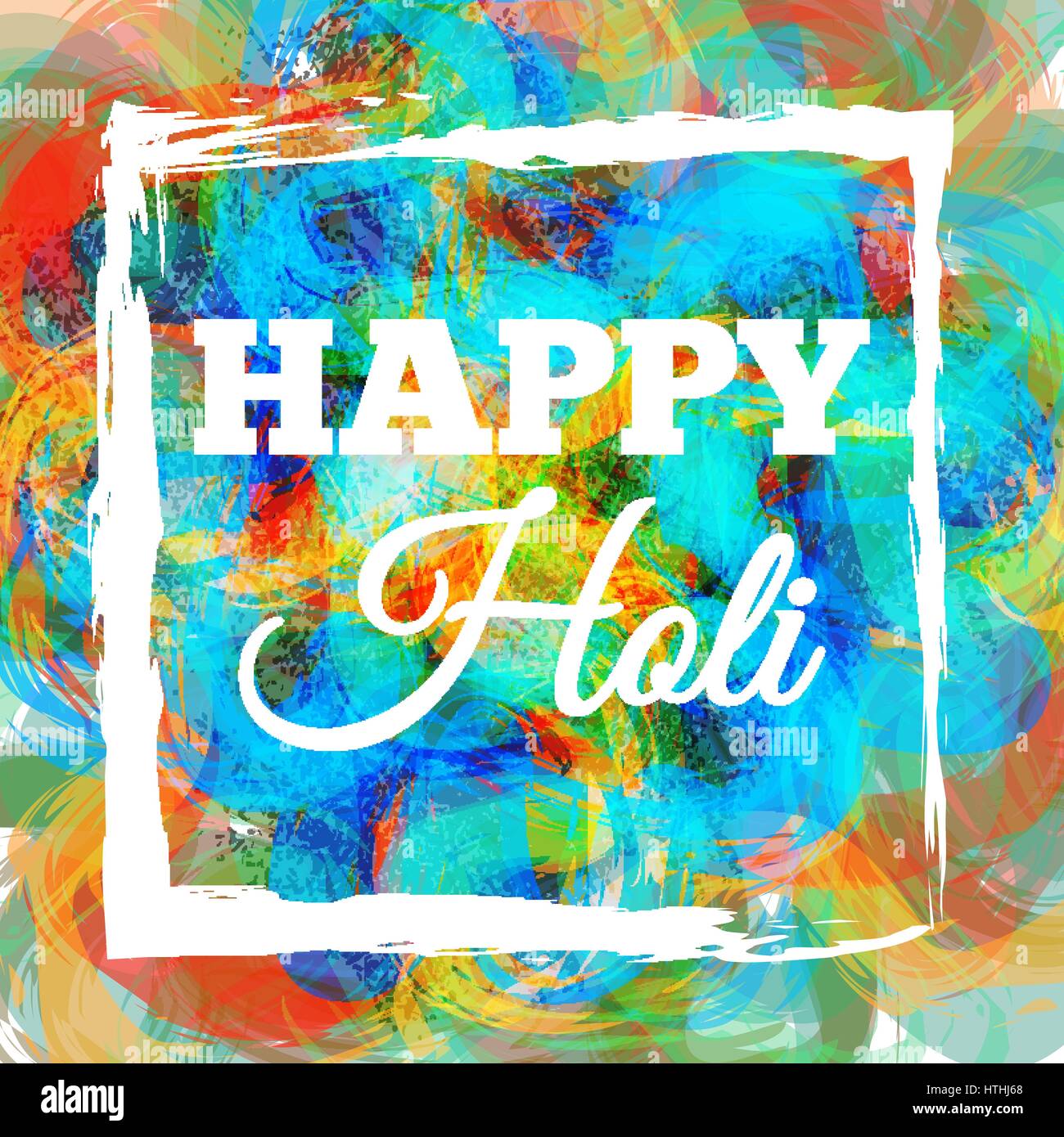 Happy Holi spring festival of colors greeting vector background with ...