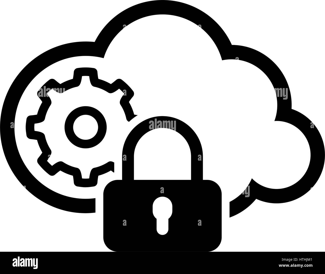 Secured Cloud Processing Icon. Flat Design. Isolated Illustration Stock ... Secured Cloud Processing Icon. Flat Design. Isolated Illustration Stock ...