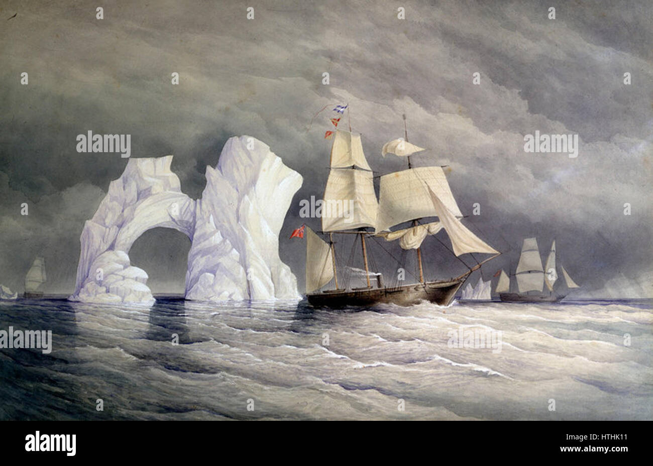Edward Augustus Inglefield ships and iceberg Stock Photo - Alamy