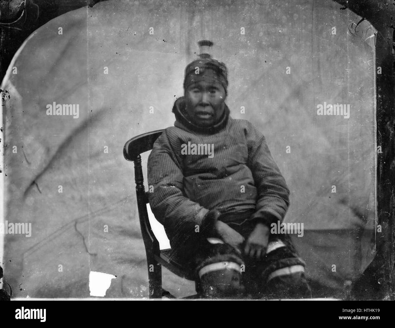 Edward Augustus Inglefield elderly Inuit woman 1854 Stock Photo - Alamy