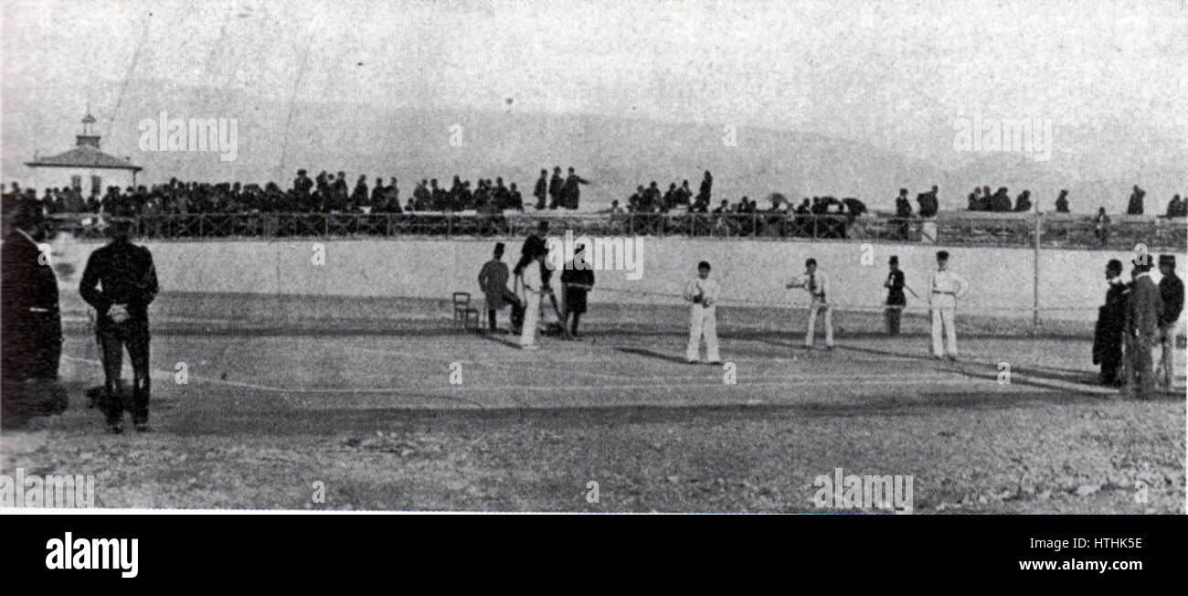 Olympics 1896, Tennis, men doubles final Stock Photo - Alamy