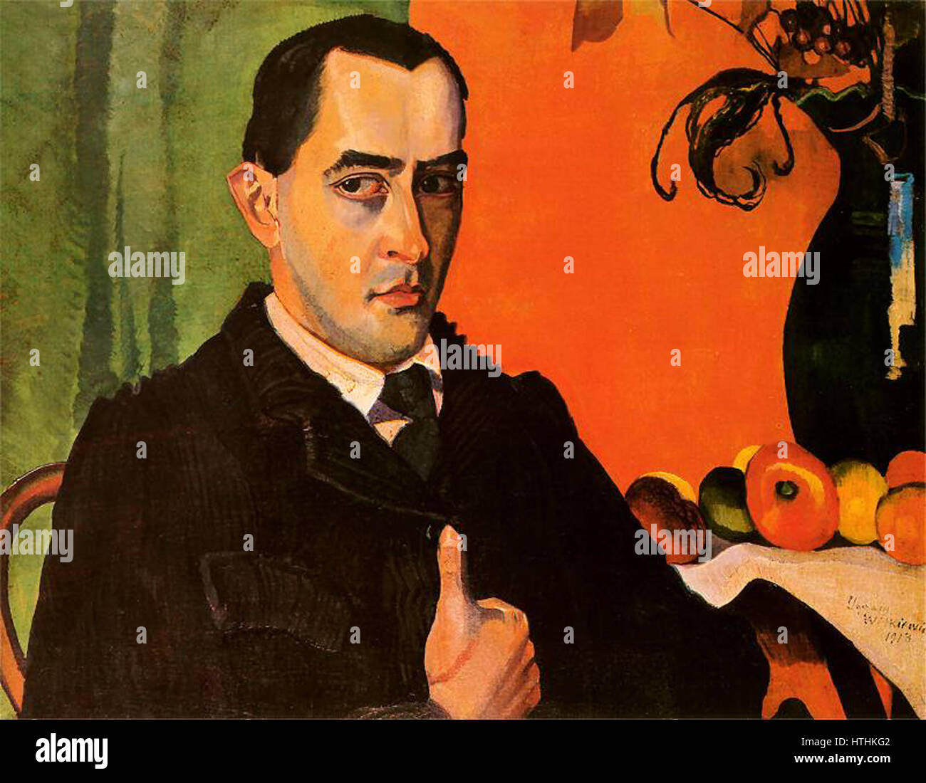'Witkacy-Autoportret' (Self-portrait) is an early 20th-century painting ...