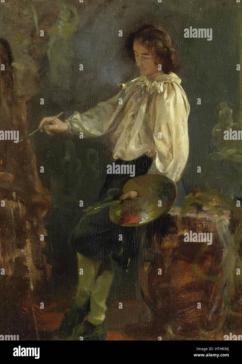 Ludwig Knaus - Im Atelier Stock Photo - Alamy