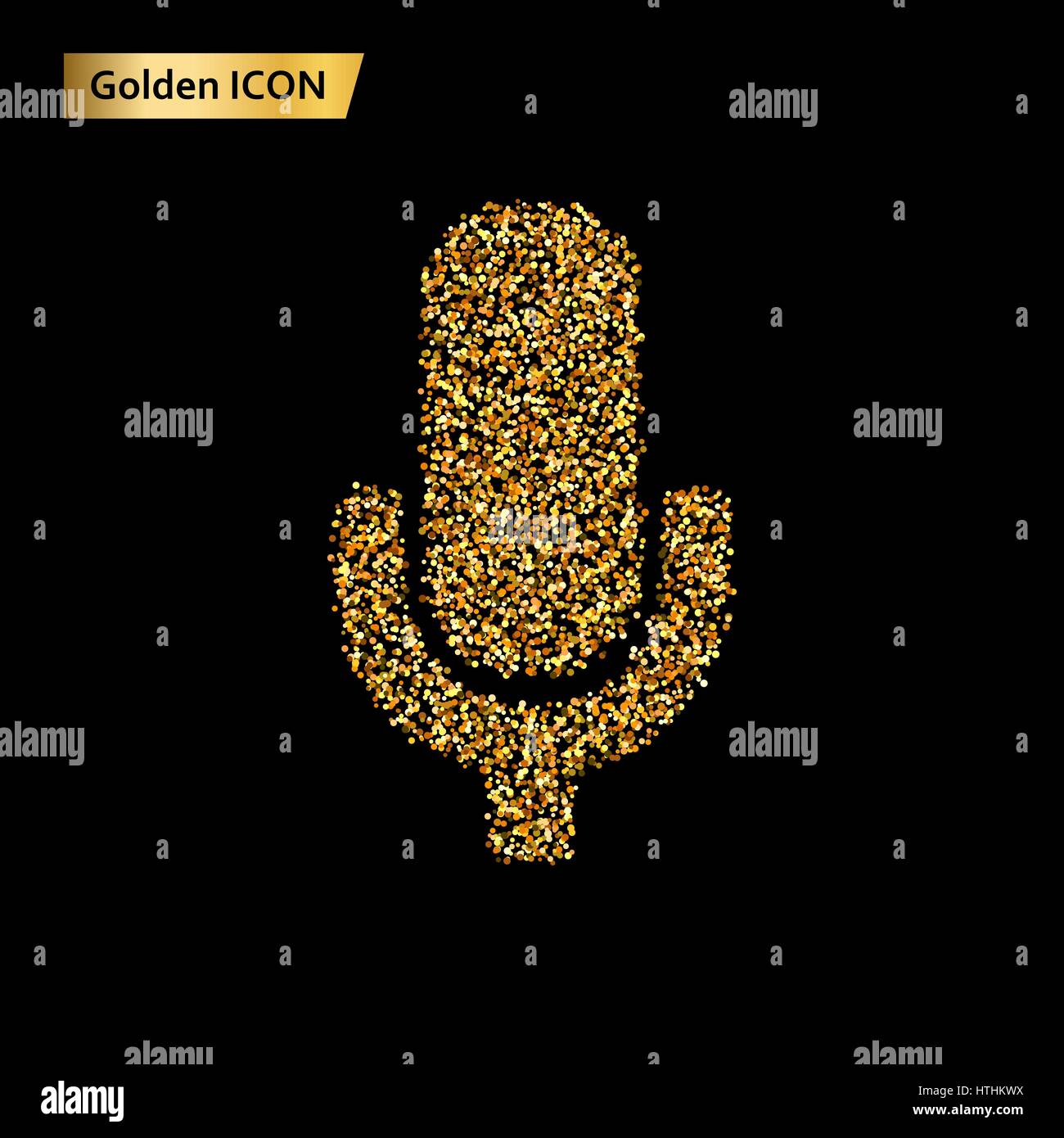 Icon microphone from the golden circle. Vector illustration Stock ...