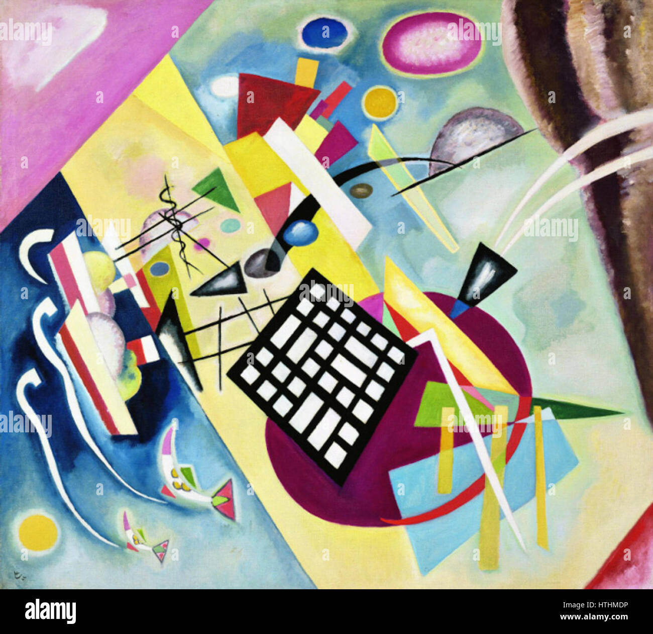'Black Grid' by Vassily Kandinsky, painted in 1922, is an abstract work ...