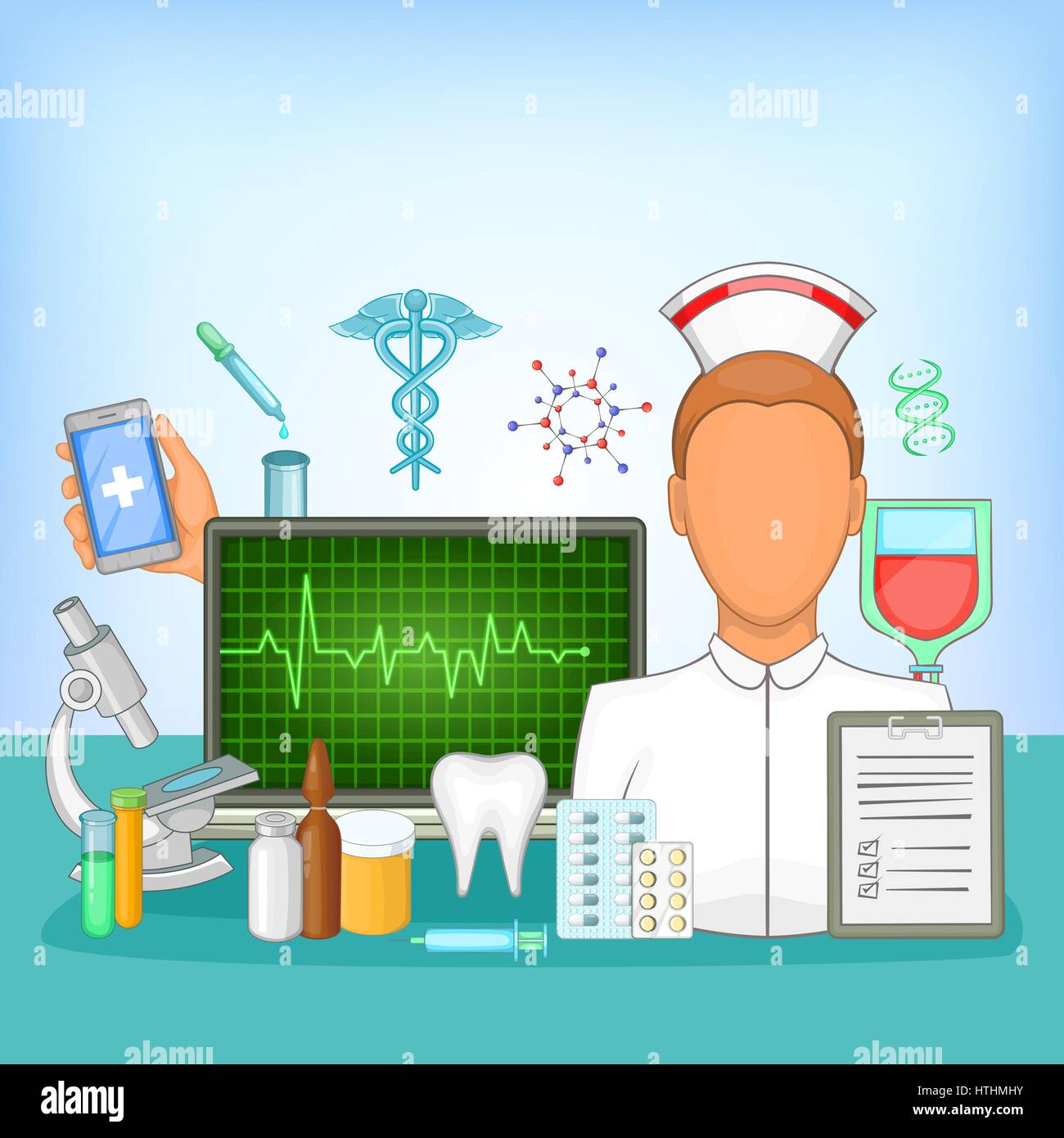 Medicine Concept Pharmacy Cartoon Illustration Medicine