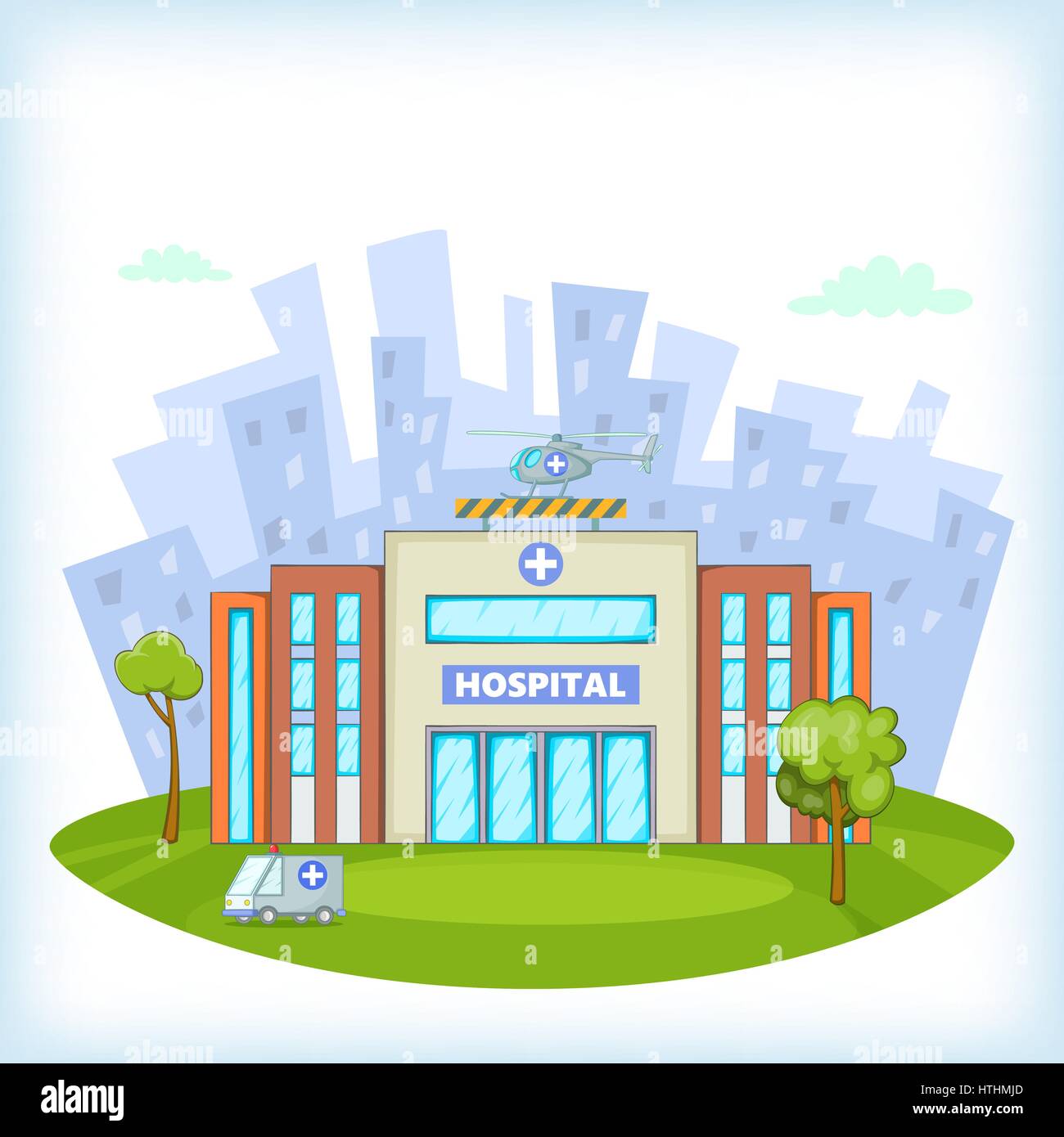 Hospital concept. Cartoon illustration of hospital vector concept for ...