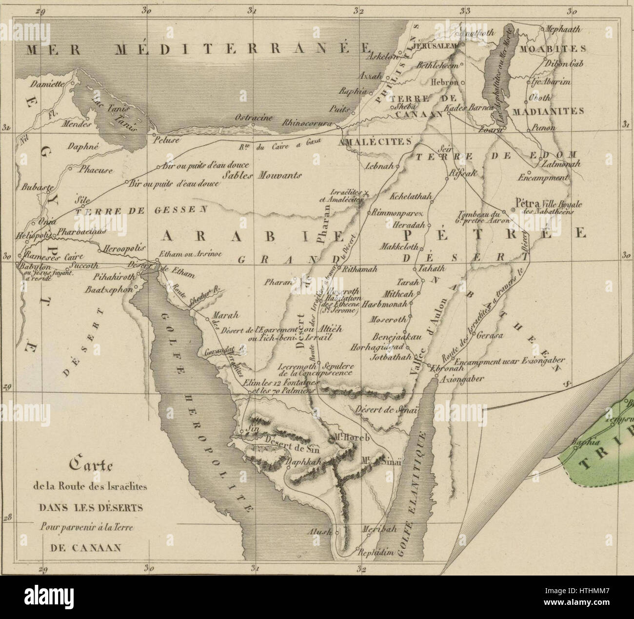 Toussaint, A. Carte de la Palestine. 1834.B Stock Photo - Alamy