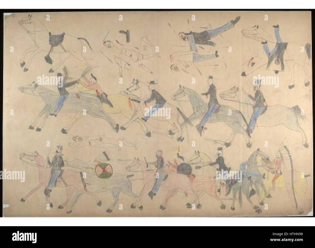 'Red Horse's pictographic account of the Battle of the Little Bighorn ...