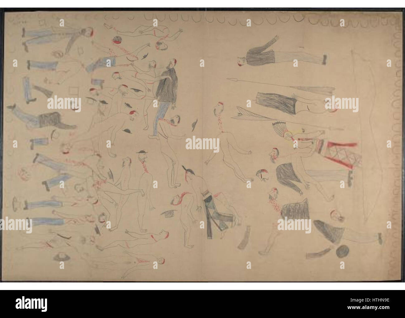 The pictographic account of the Battle of the Little Bighorn, created ...