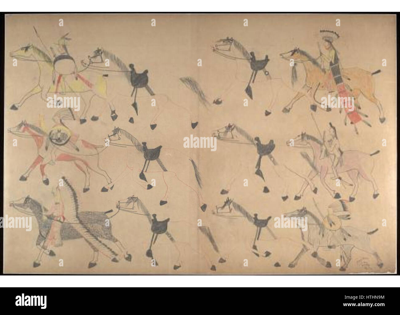 Little bighorn drawing red horse hi-res stock photography and images ...