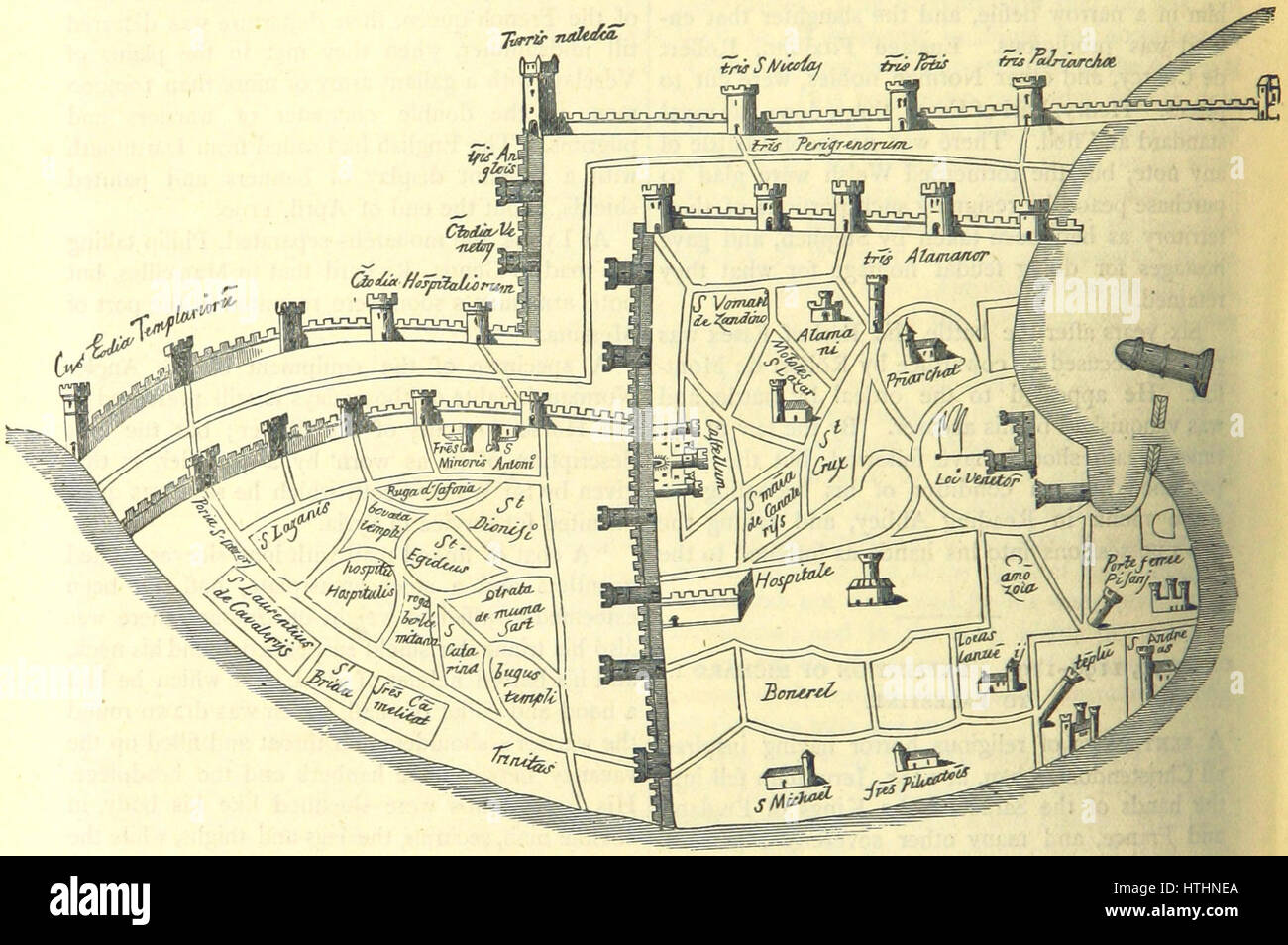 Plan of Acre. After a Drawing by Marino Sanuto (11229880494 Stock Photo ...