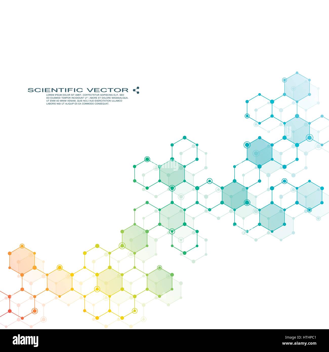 Hexagonal molecule. Molecular structure. Genetic and chemical compounds ...