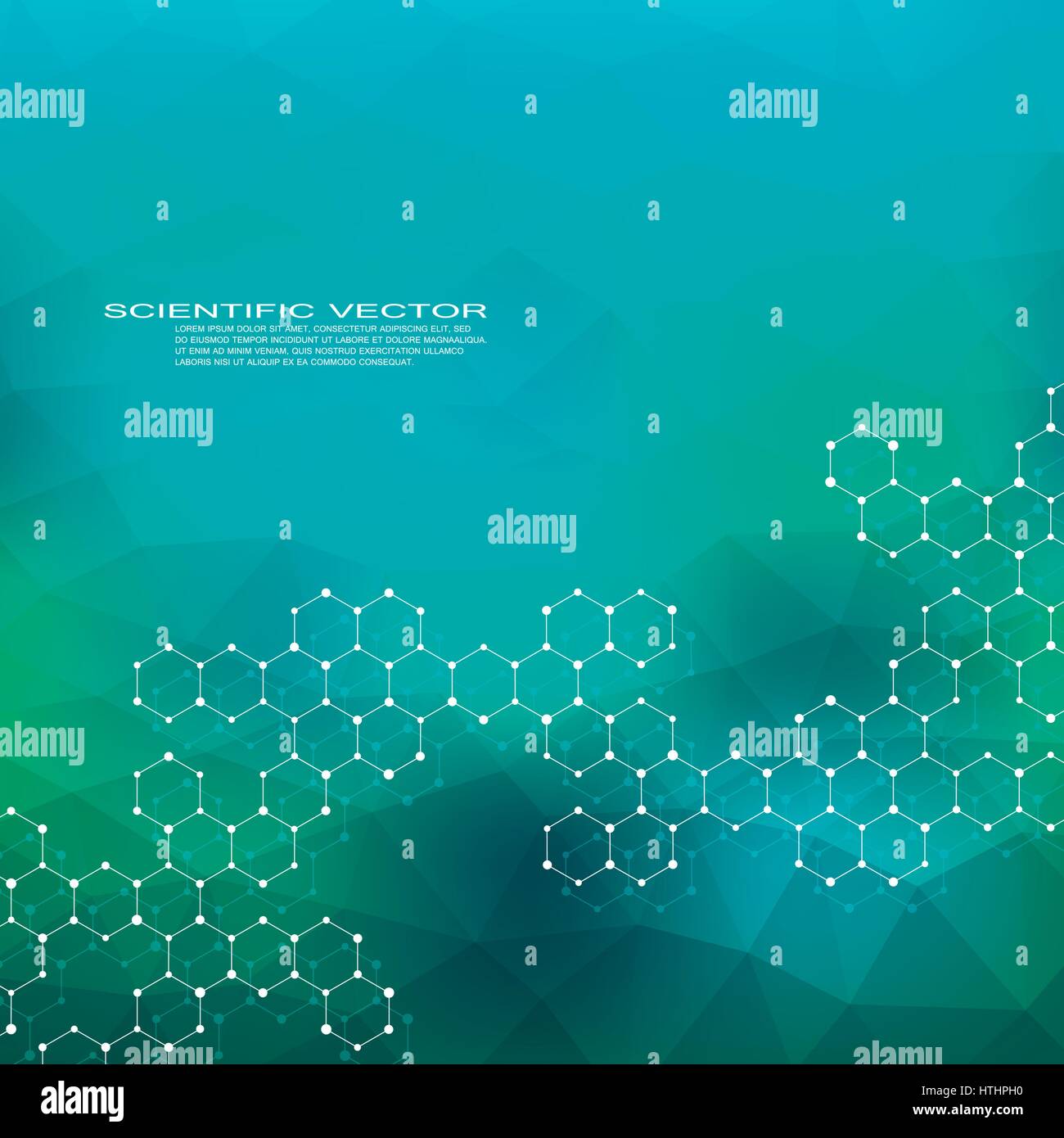 Hexagonal molecule. Molecular structure. Genetic and chemical compounds ...