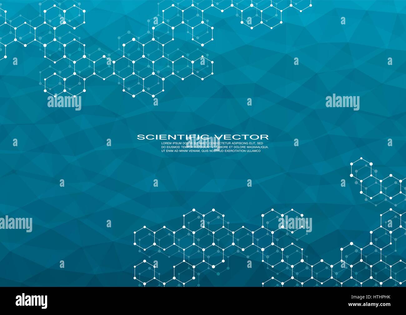 Hexagonal molecule. Molecular structure. Genetic and chemical compounds ...