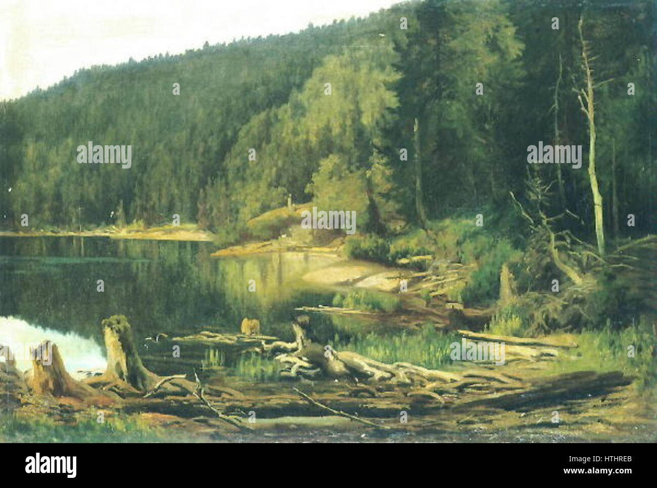 Julius Marak 21. 3. 1832-8. 10. 1899 - Cerne jezero na Sumave Stock ...