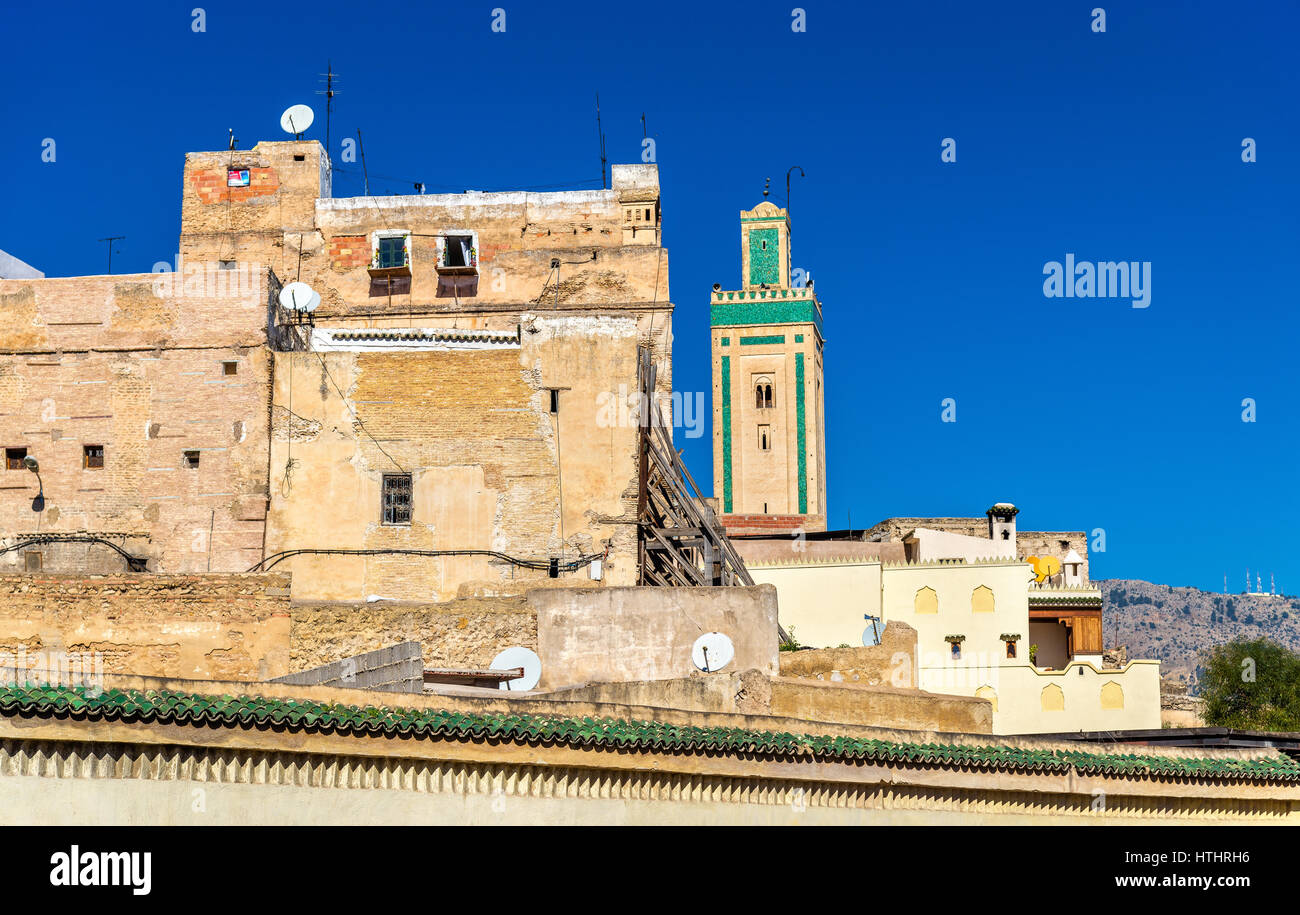 Minaret of Rcif Mosque in Fes, Morocco Stock Photo - Alamy