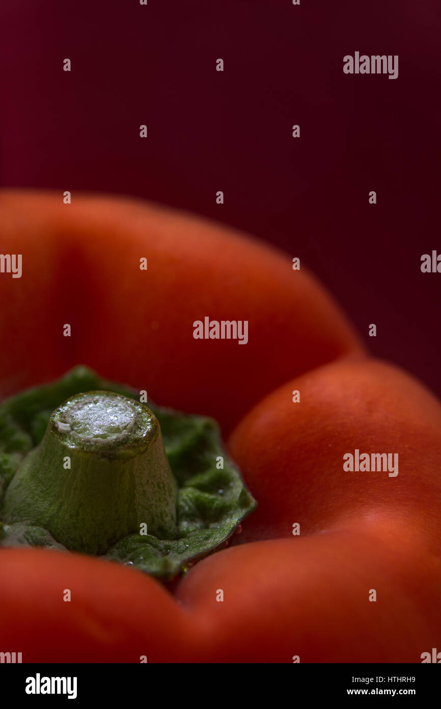 Close up photo of a red bell paper in front of a red background Stock ...