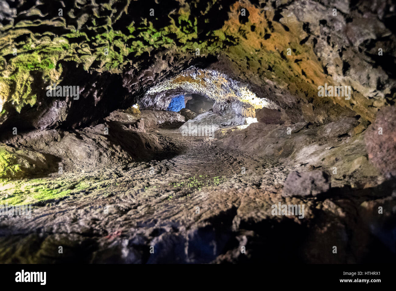 Lava caves in Grutas de São Vicente cave system, São Vicente, Madeira ...