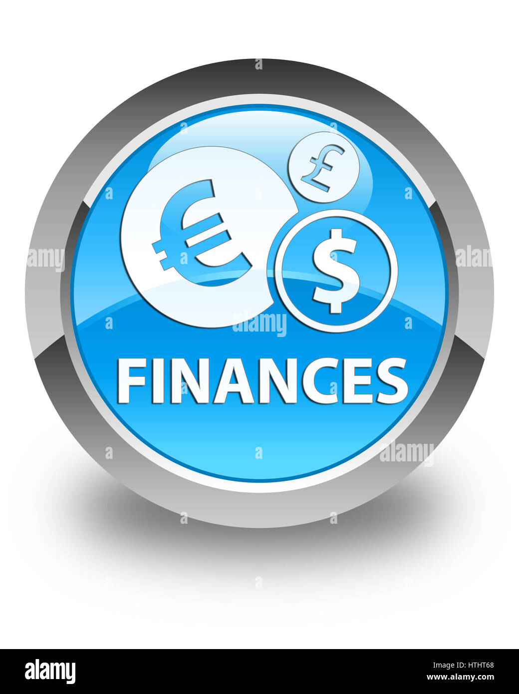 Finances (euro sign) isolated on glossy cyan blue round button abstract ...