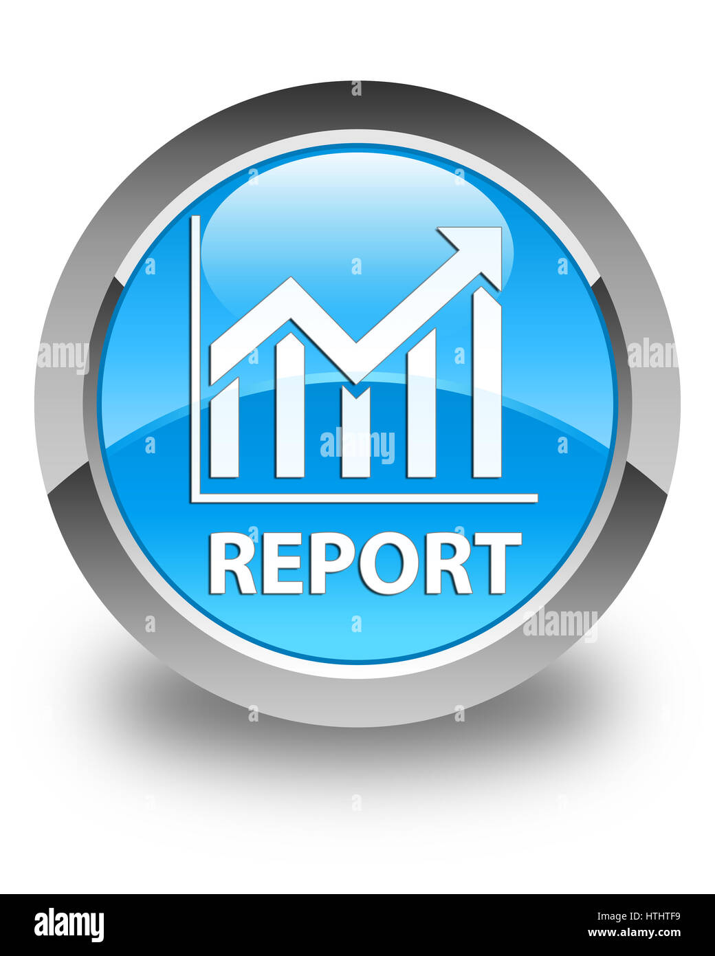 Report (statistics icon) isolated on glossy cyan blue round button ...