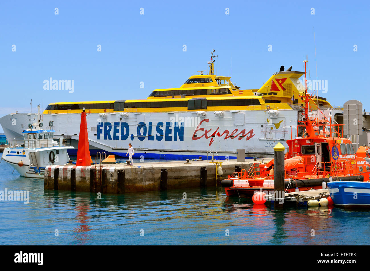 Fred Olsen ferry in Los Crristianos marina Tenerife Stock Photo - Alamy