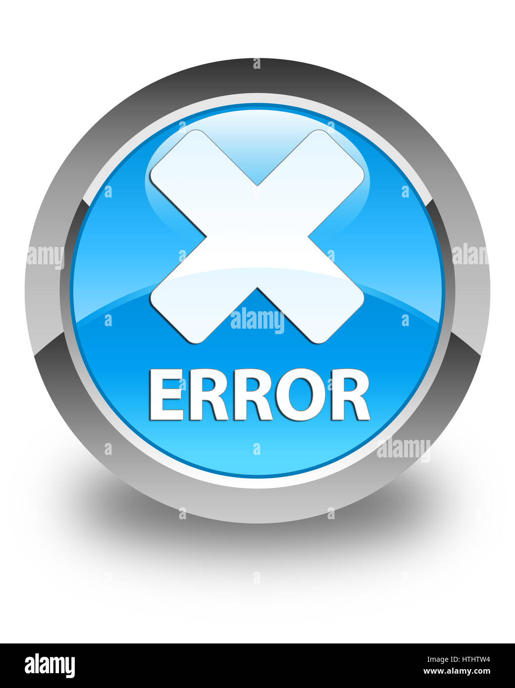 Error (cancel icon) isolated on glossy cyan blue round button abstract ...