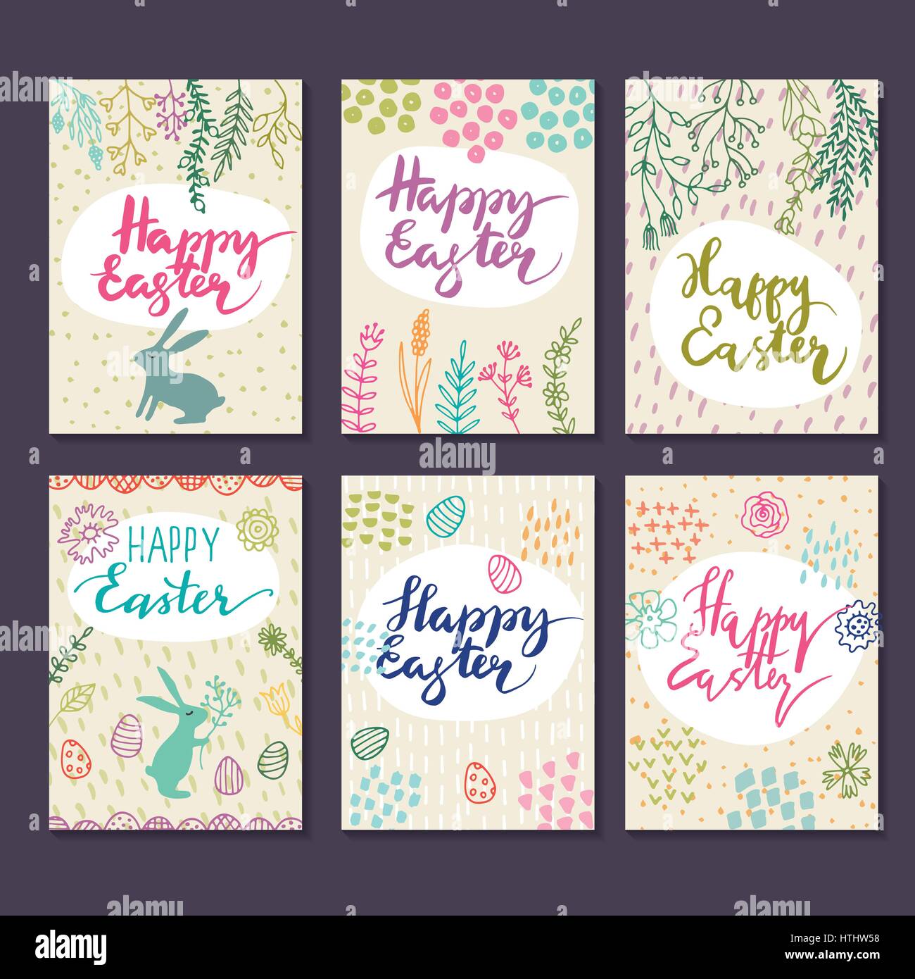 Set of creative colorful banners for Happy Easter Stock Vector Image ...