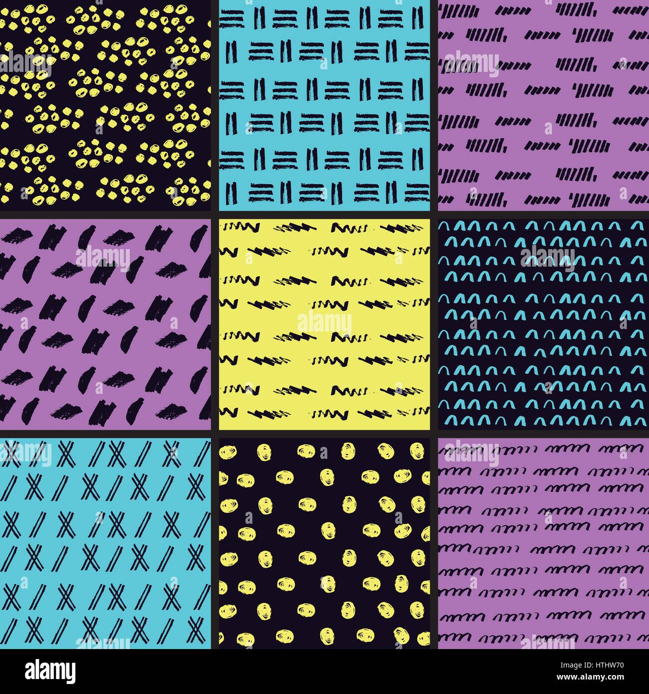 Hand Drawn seamless pattern collection. Simple texture for background ...