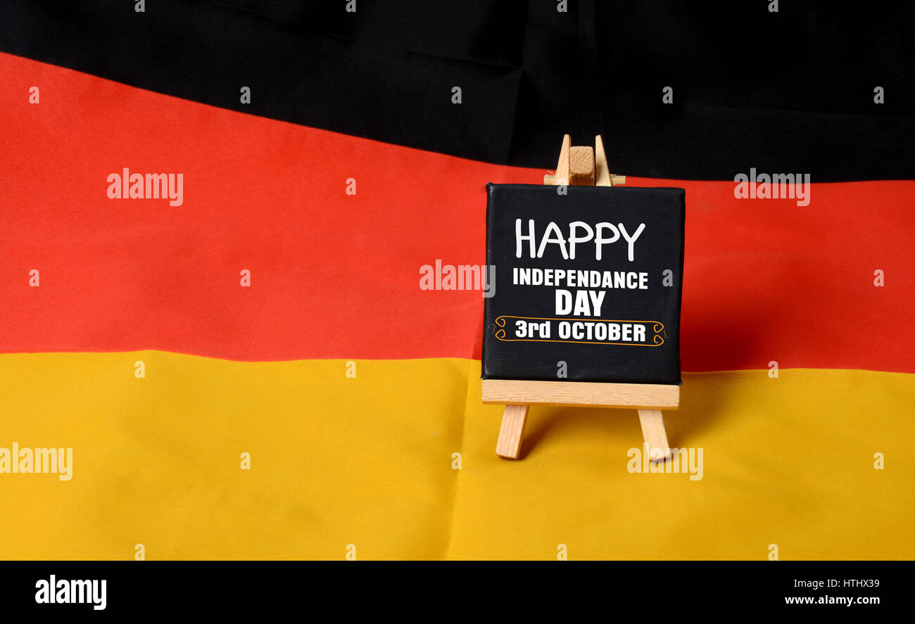 Germany Happy Independence Day 3rd October on flag Stock Photo - Alamy