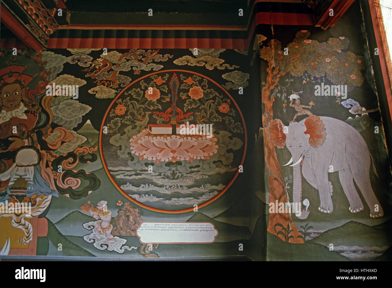 Murals inside Paro monastery, Dzong, Bhutan Stock Photo - Alamy