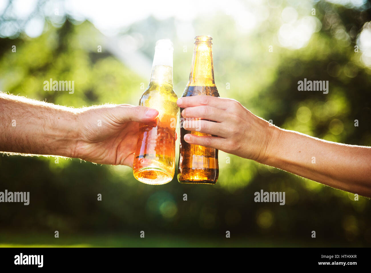 Cheers Beer Alcohol Celebration Outdoors Toast Concept Stock Photo - Alamy