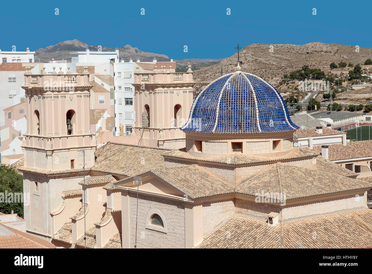 foreground of san bartolome church in the city of Petrer, province of ...