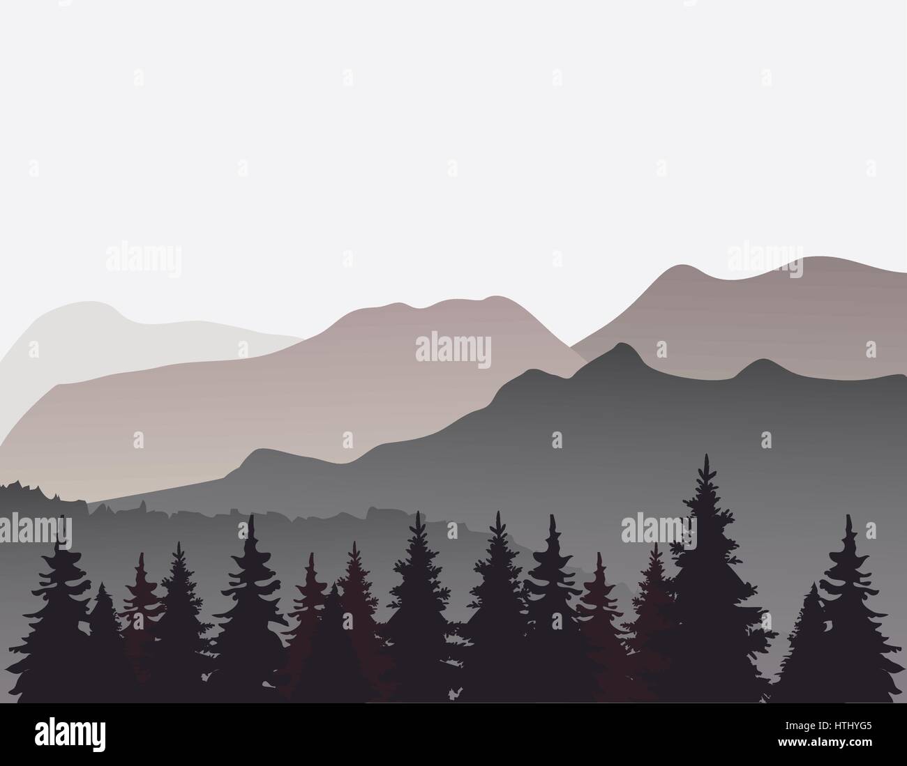vector illustration of mountain and tree background Stock Vector Image ...