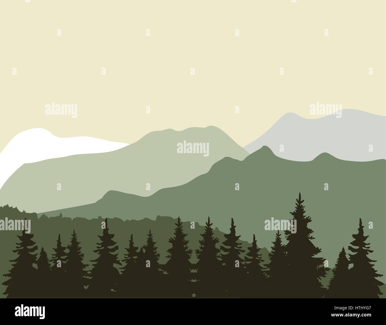 vector illustration of mountain and tree background Stock Vector Image ...