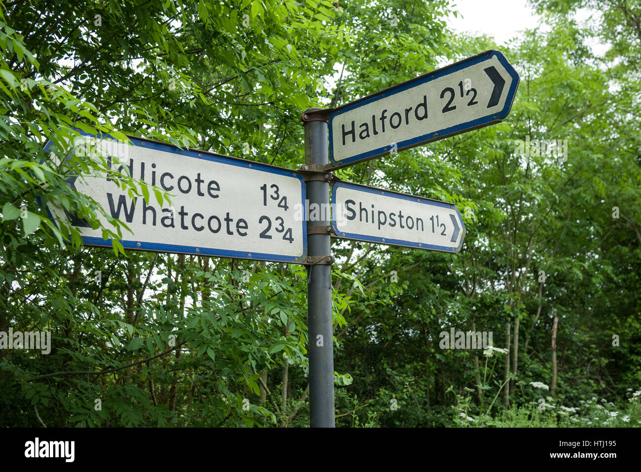 Road sign directing the way to Idlicote, Whatcote, Shipston on Stour ...