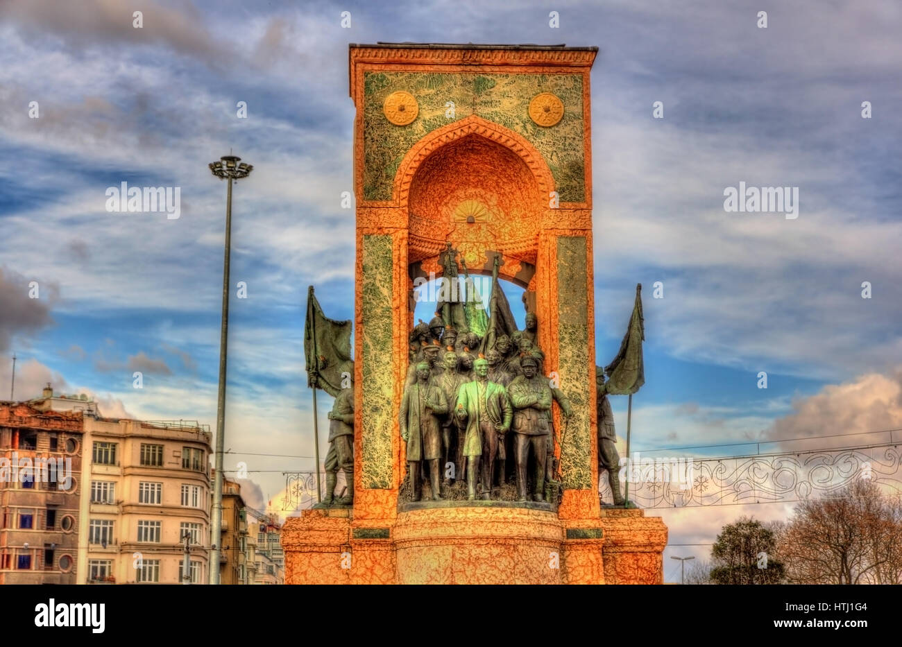 Monument of the Republic on Taksim Square in Istanbul - Turkey Stock ...