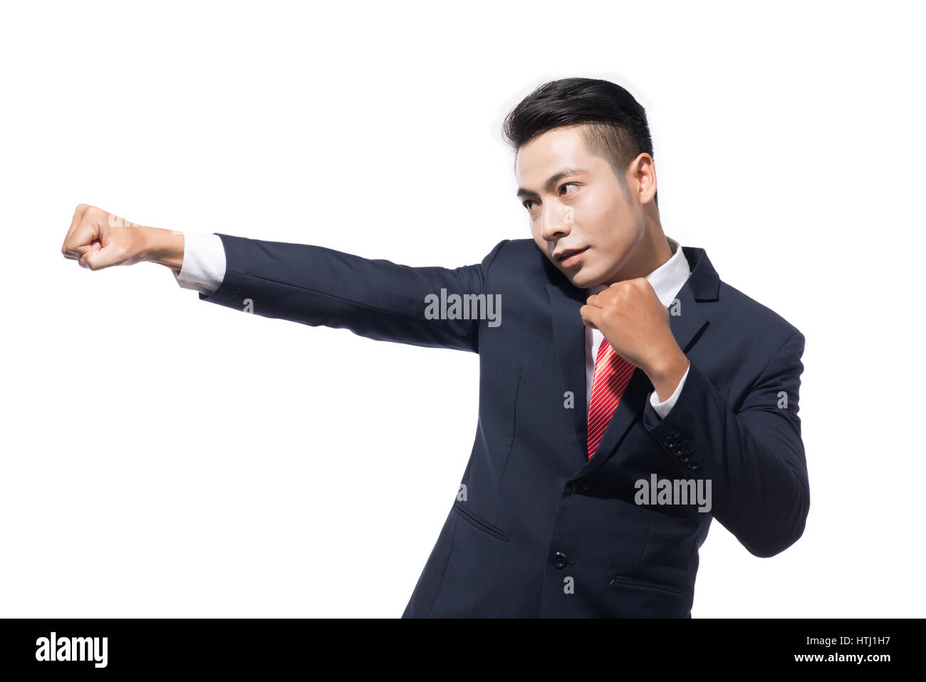 Young asian businessman fighting Stock Photo - Alamy