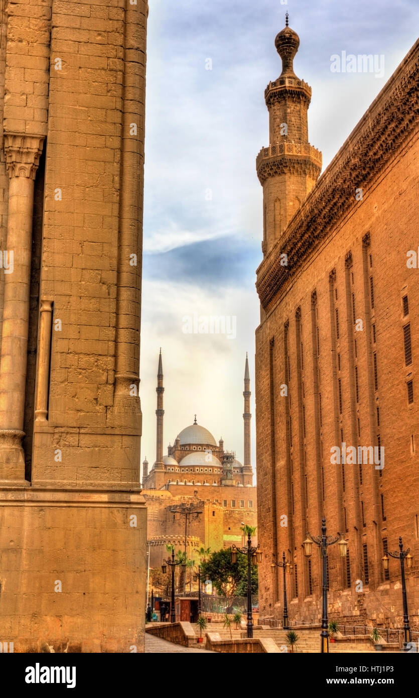View of the Muhammad Ali Mosque between the Mosques of Sultan Hassan ...