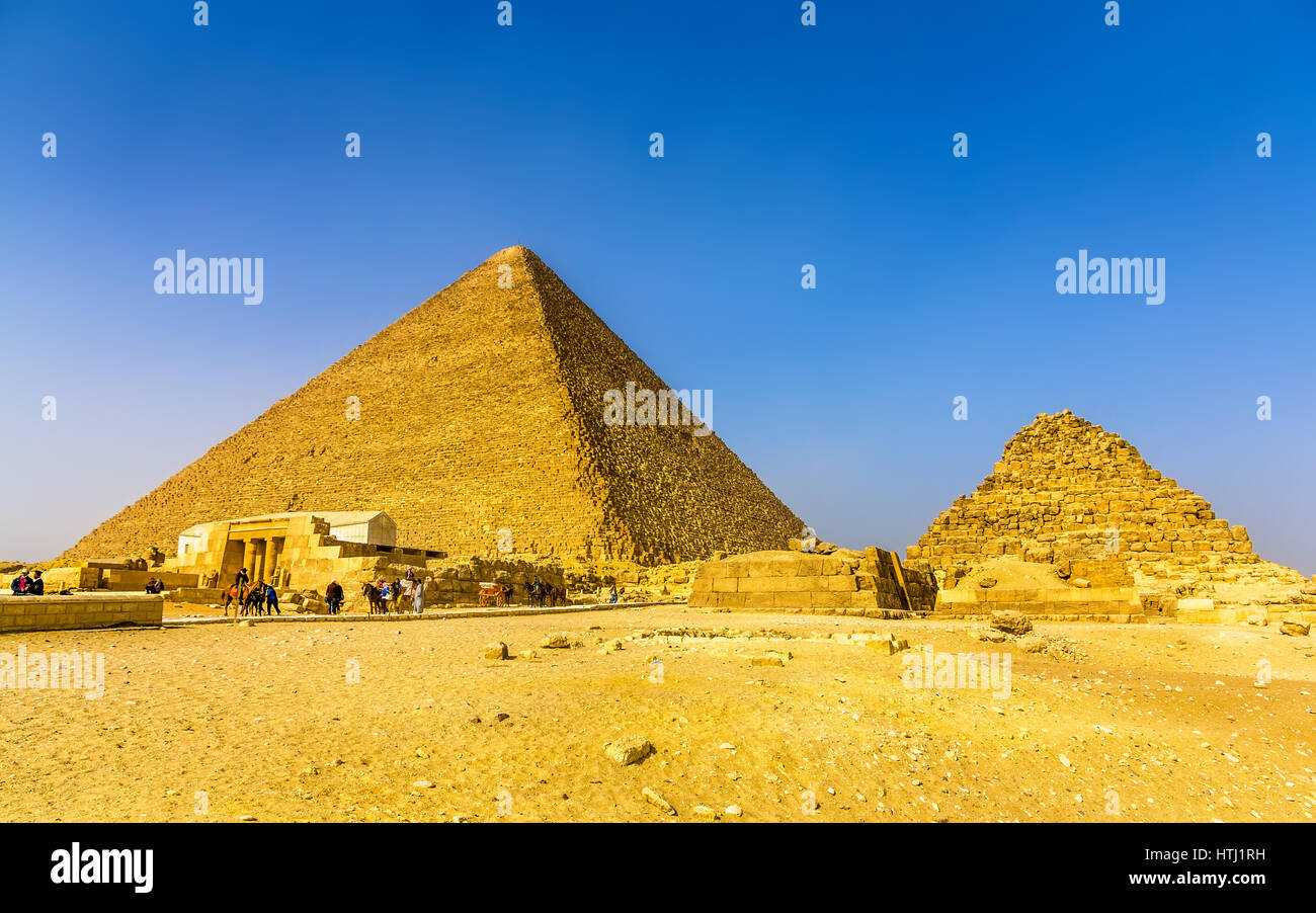 The Great Pyramid of Giza and smaller Pyramid of Henutsen (G1C Stock ...