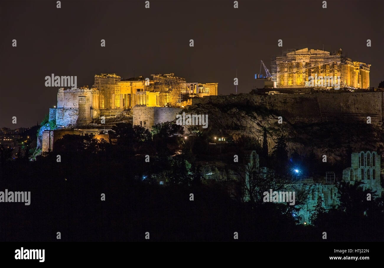 View of the Acropolis of Athens - Greece Stock Photo - Alamy