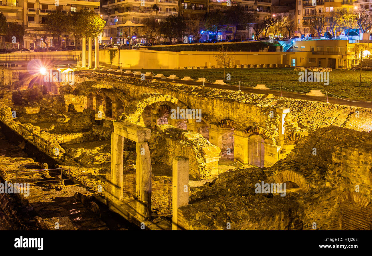 Roman Forum, Ancient Greek Agora in Thessaloniki, Greece Stock Photo ...