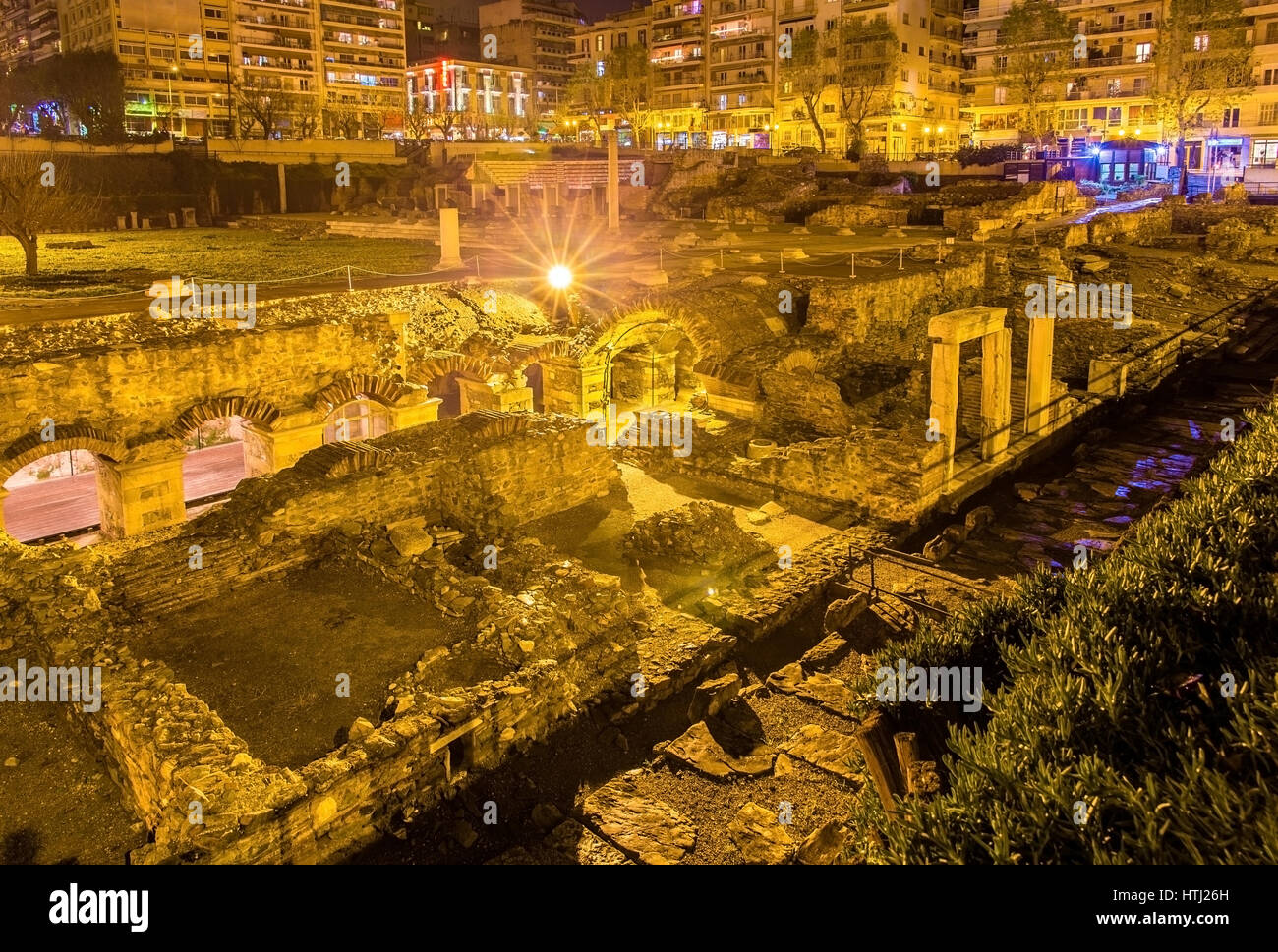 Roman Forum, Ancient Greek Agora in Thessaloniki, Greece Stock Photo ...