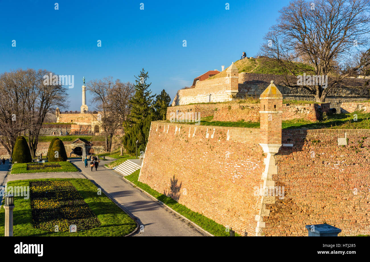 View of the Fortress in Kalemegdan Park - Belgrade, Serbia Stock Photo ...