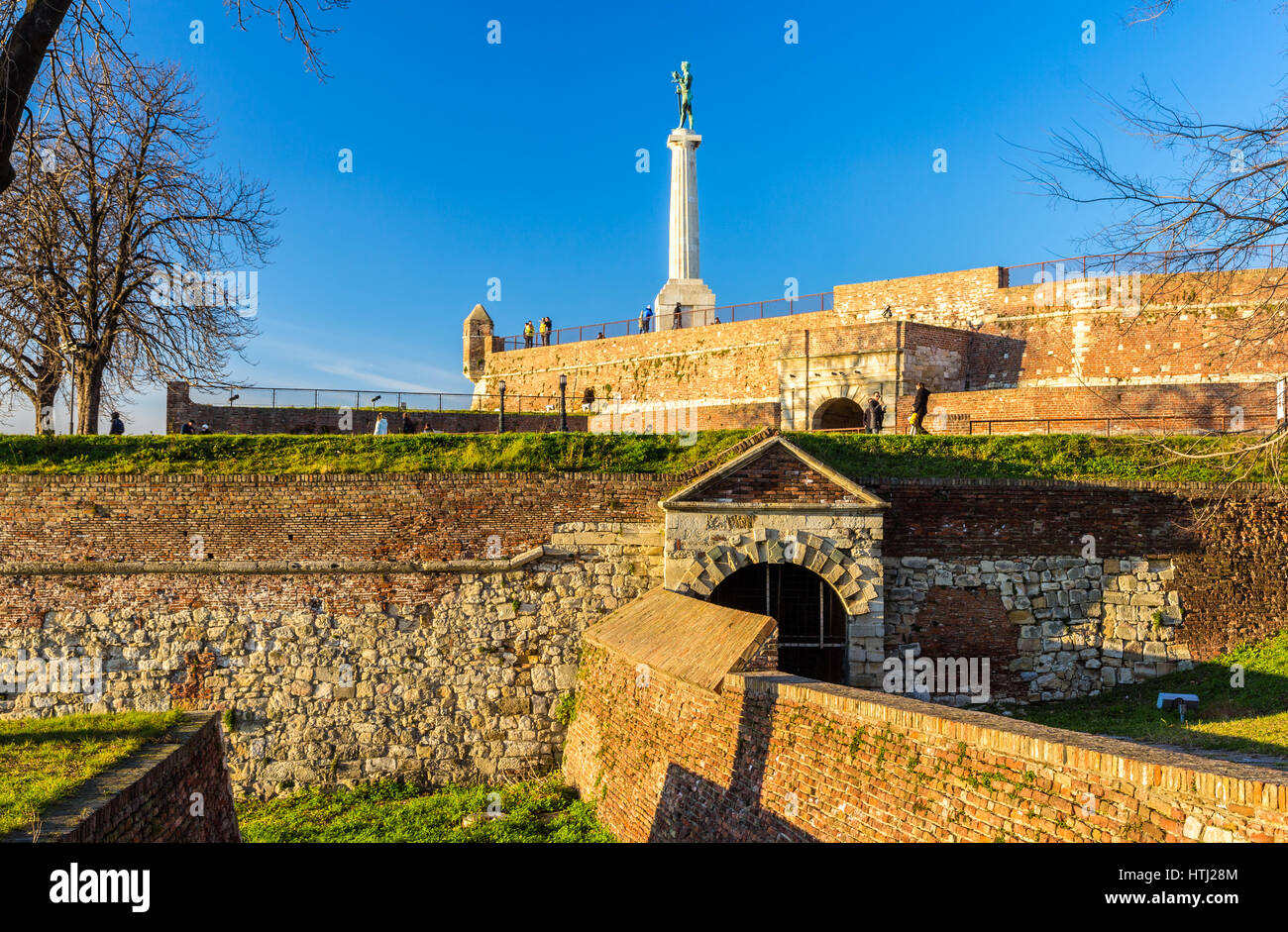 The Victor (Pobednik) Monument in the Belgrade Fortress - Serbia Stock ...