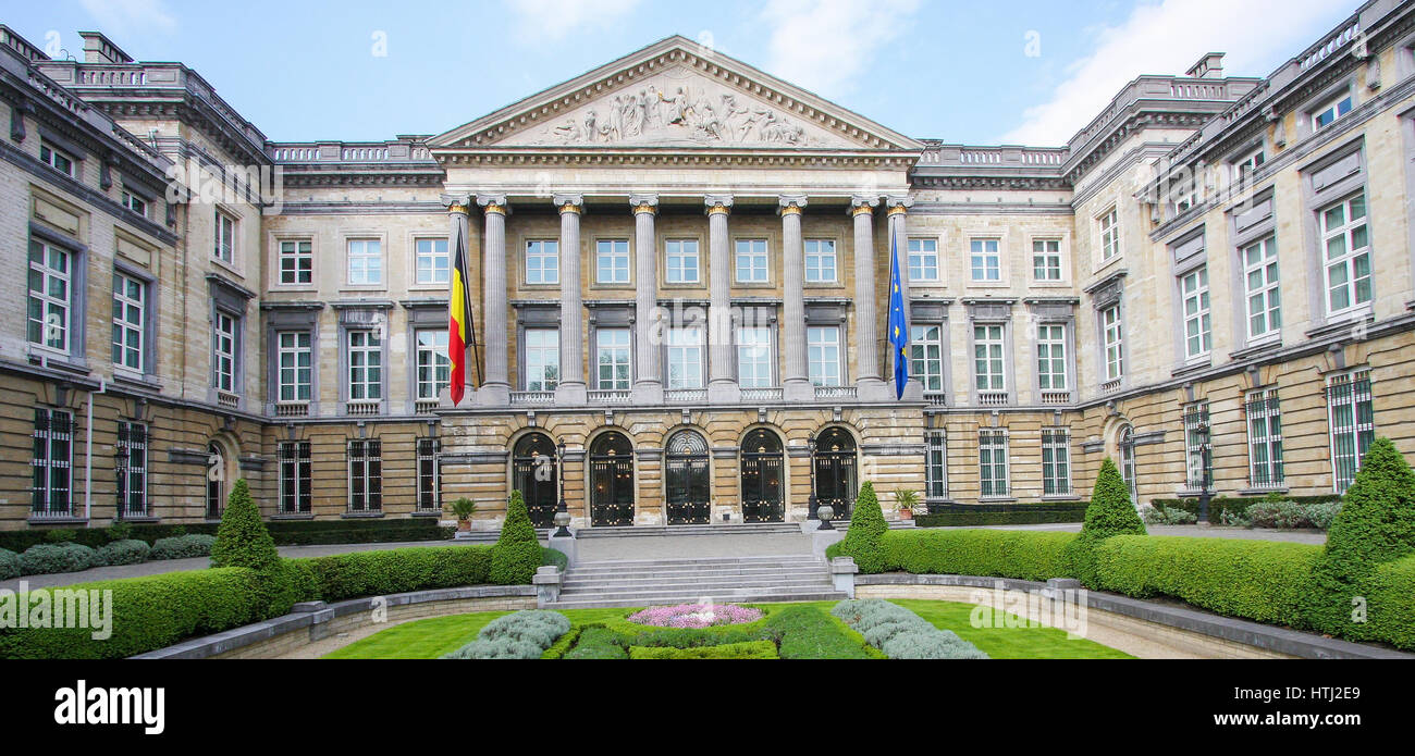 Belgian Parliament building in the Center of Brussels, Belgium Stock ...