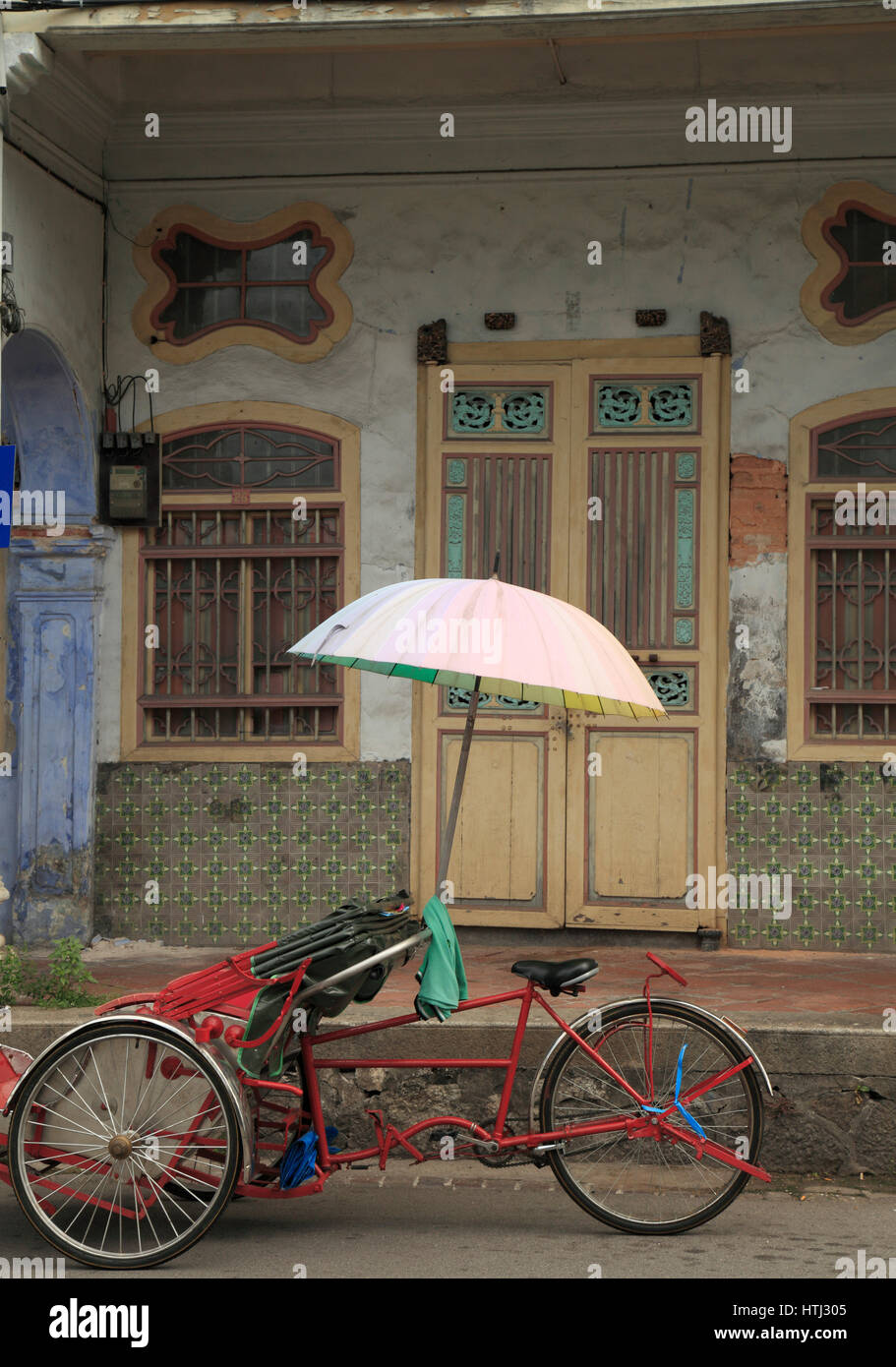 Malaysia, Penang, Georgetown, rickshaw, old house, historic ...