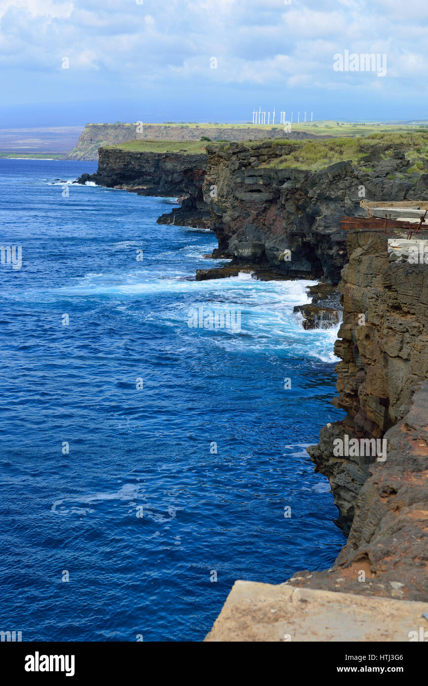 pacific ocean at Ka Lae the southernmost point of the Big Island of ...