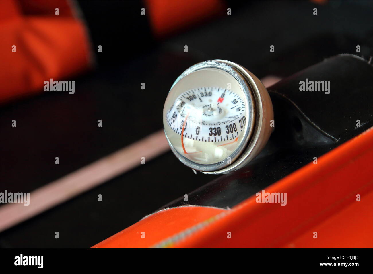 Littlehampton, UK - October 25 2016: Nautical compass on an RNLI (Royal ...